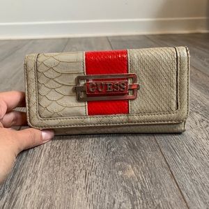 Guess Bags | Guess Womens Wallet Red With Embossed Logo | Poshmark